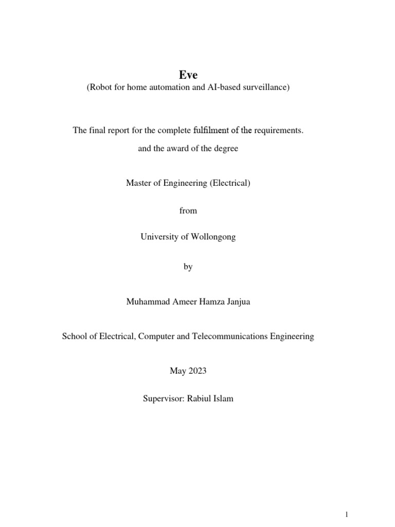 Final Report Eve Autonomous Robot | PDF | Artificial Intelligence ...