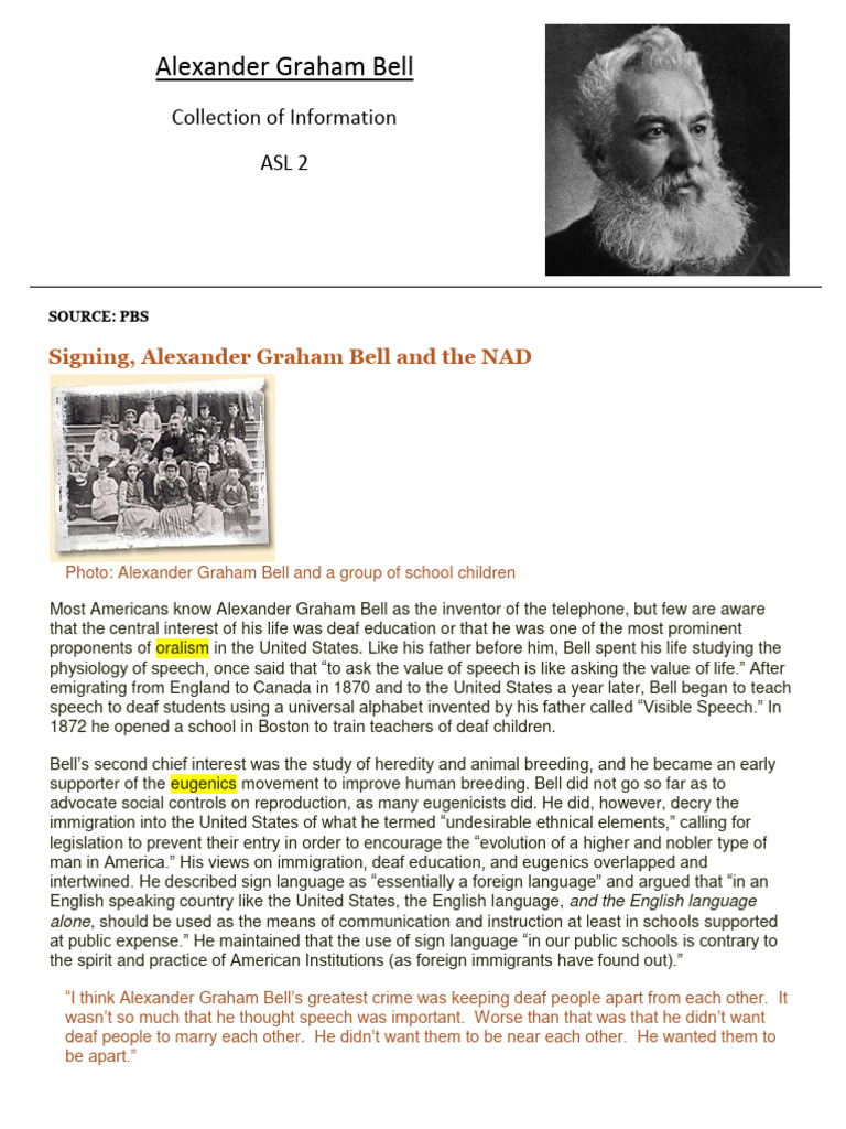 Alexander Graham Bell | PDF | Sign Language | Eugenics
