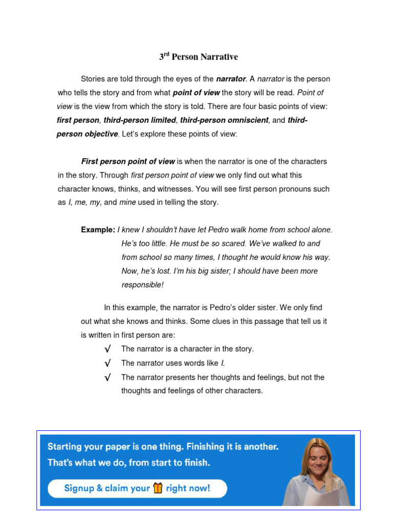 3rd Person Narrative | Download Free PDF | Narration