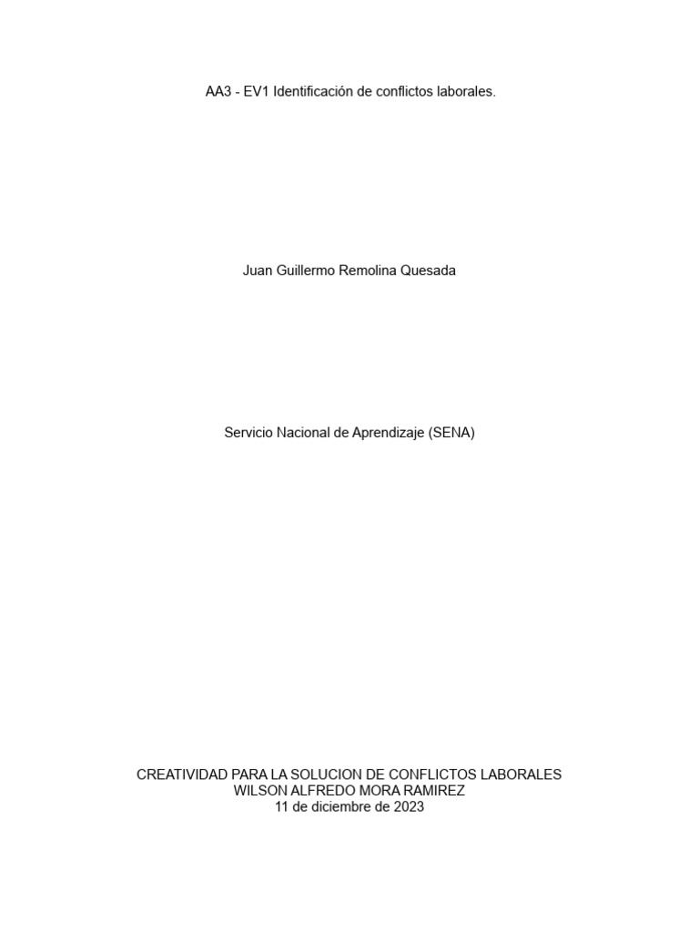 AA4-EV1 Problemas Laborales - Técnicas de Análisis. | PDF | Comunicación | Business