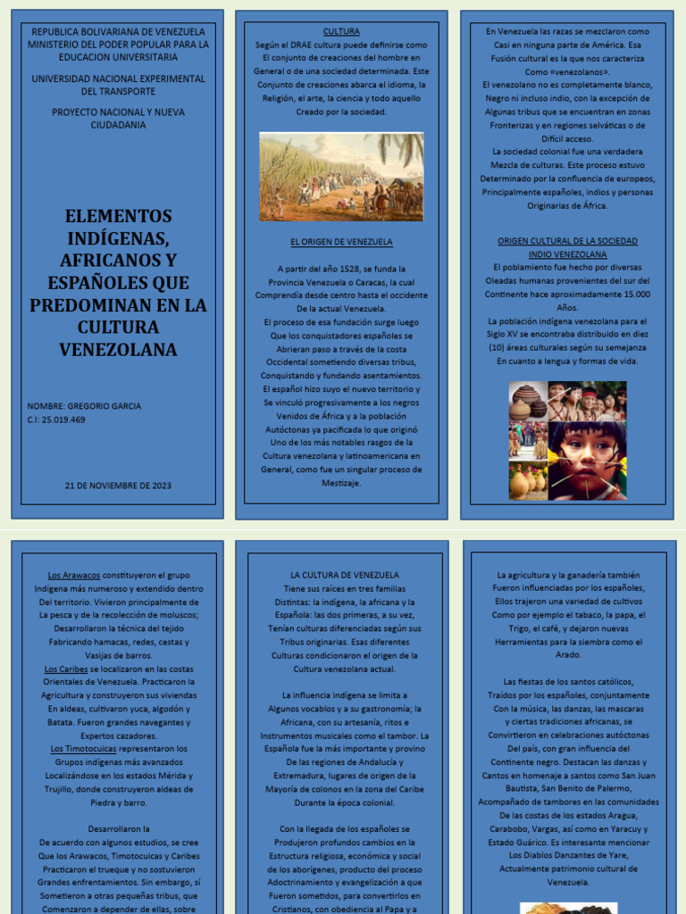 Elementos Culturales de Venezuela | PDF | Venezuela | África
