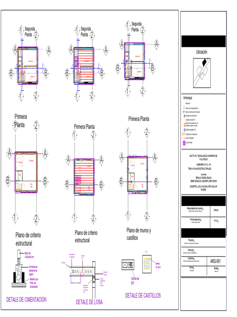 Plano Estructural - AutoCad | PDF