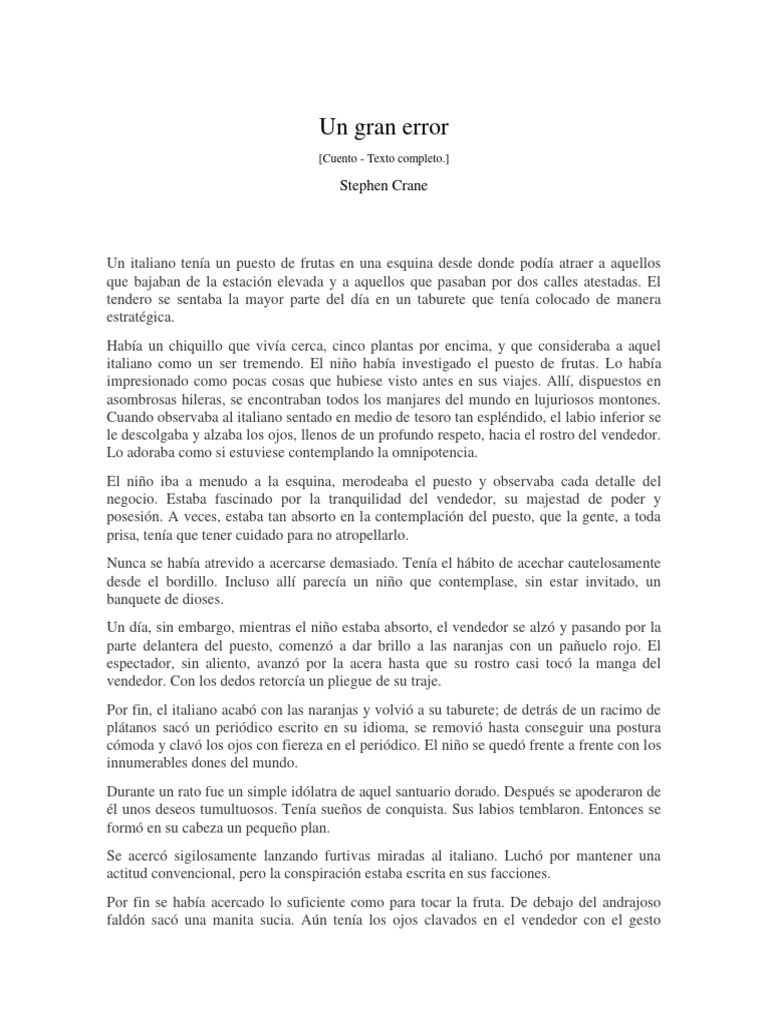 Un gran error: El niño y el vendedor | PDF
