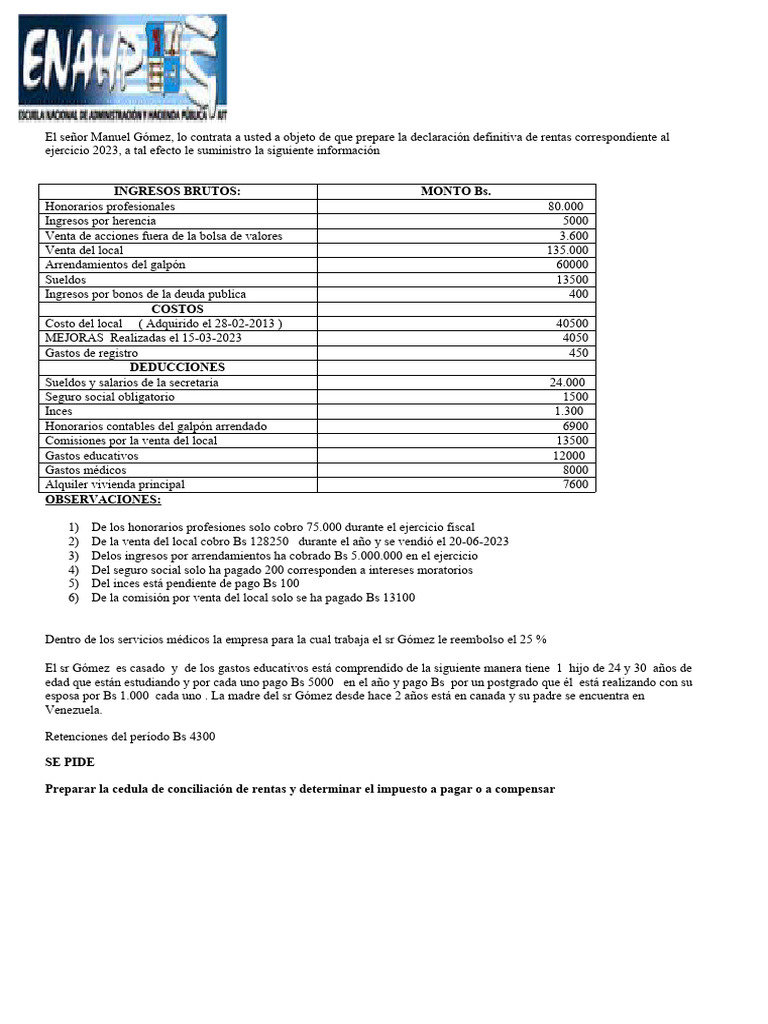 EVALUACION DPN ENAHP | PDF | Salario | Economias