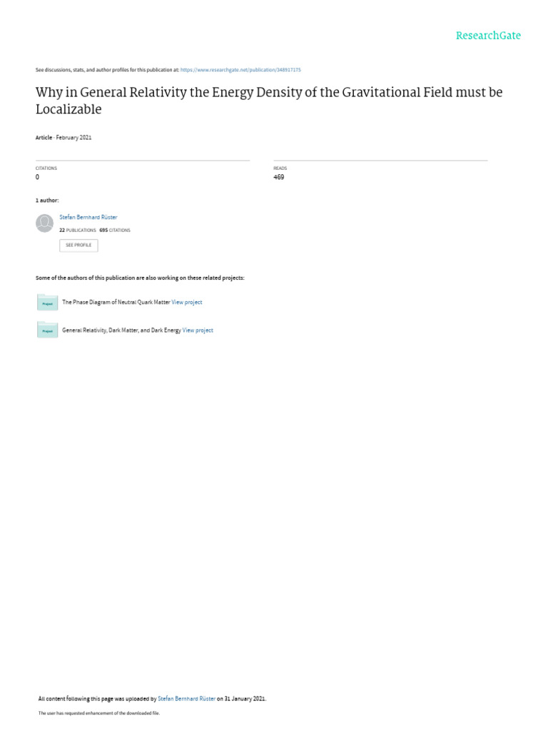 Localizing Gravitational Energy in Relativity | PDF | Gravity | General Relativity