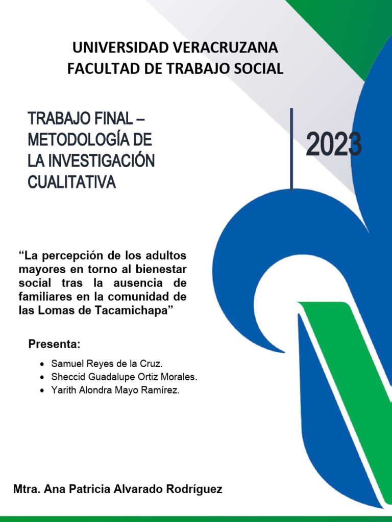 Trabajo Final de Cuali (1) . | Descargar gratis PDF | Adultos | Vejez