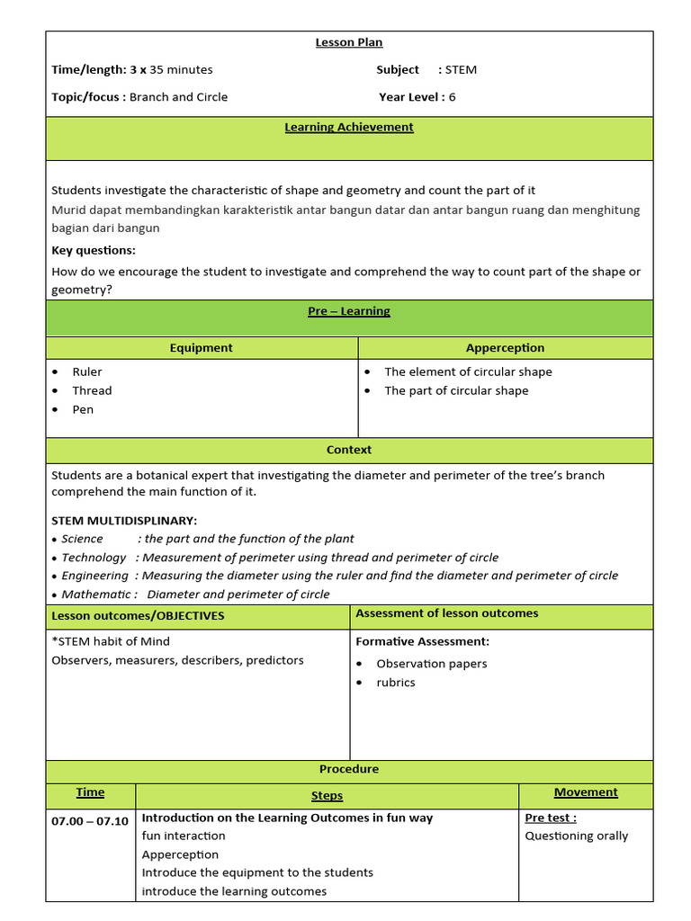 Lesson Plan - Branch and Circle | PDF | Educational Assessment ...