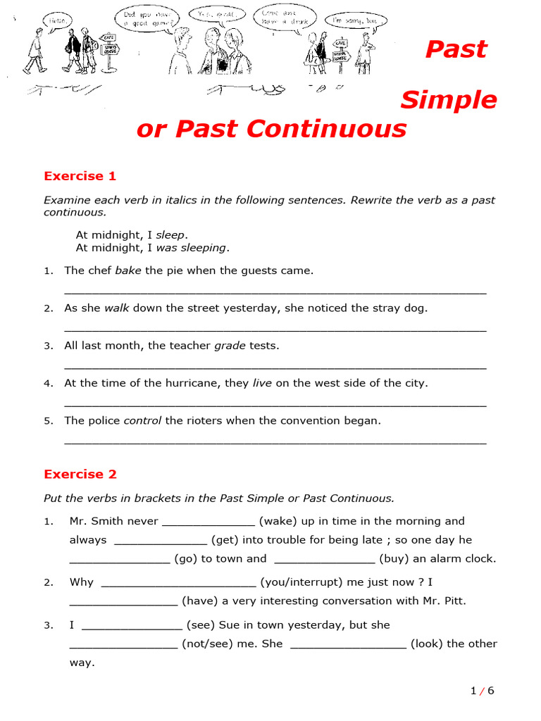 Past Simple or Past Continuous 1 | PDF