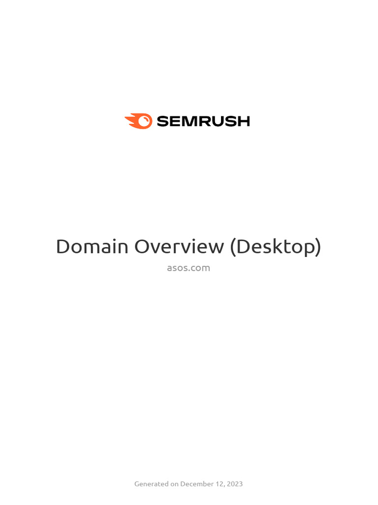 Semrush-Domain Overview (Desktop) - Asos Com-12th Dec 2023 | PDF ...