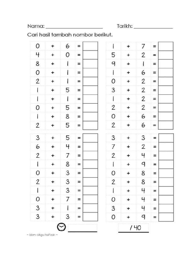 Exercise Math Tahun 3 | PDF