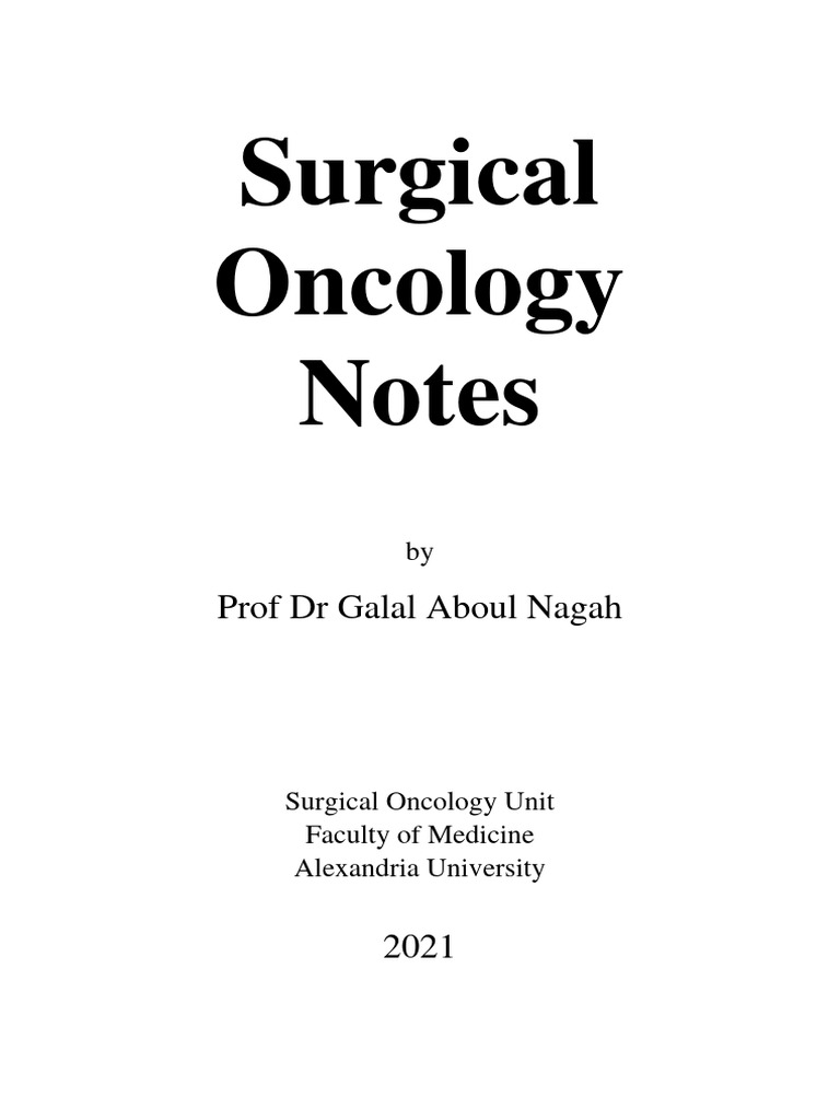 Prof Galal Surgical-Oncology-notes 2023 | PDF | Breast Cancer | Cancer