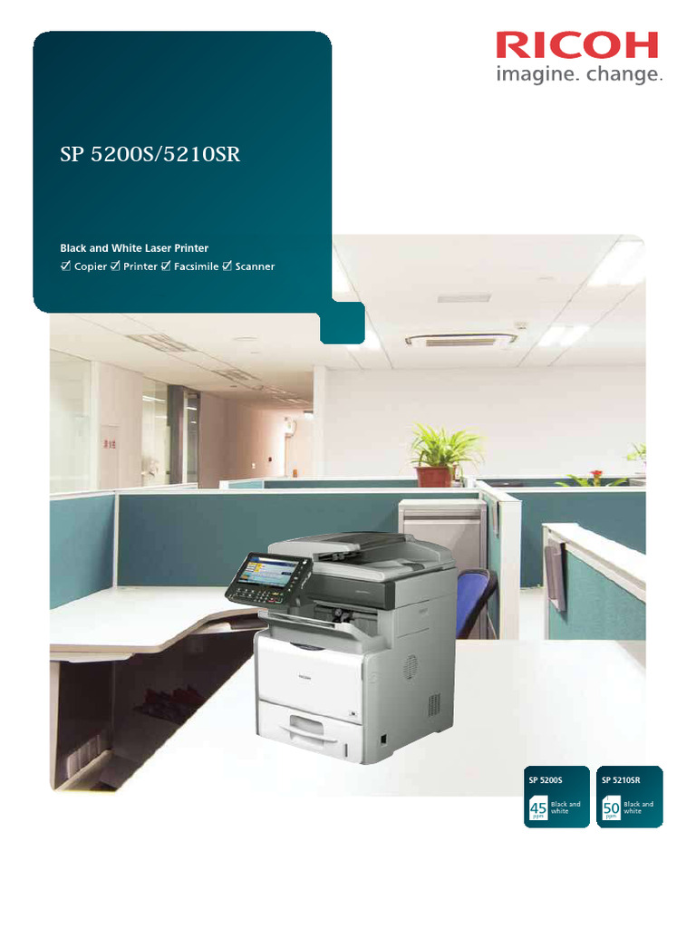Ricoh Aficio SP 5210SF Brochure | PDF | Printer (Computing) | Image Scanner