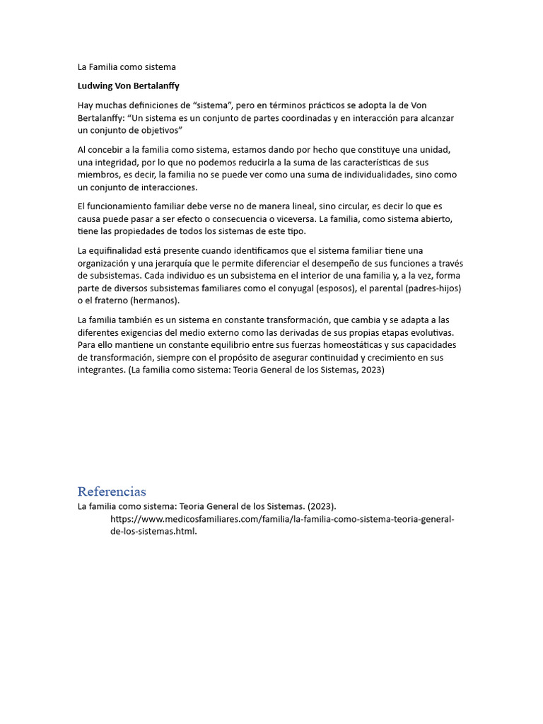 La Familia Como Sistema | PDF