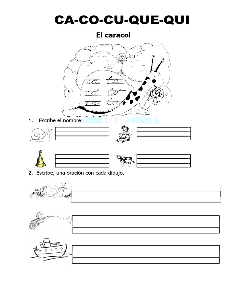 Ficha de Ca Co Cu Que Qui | PDF