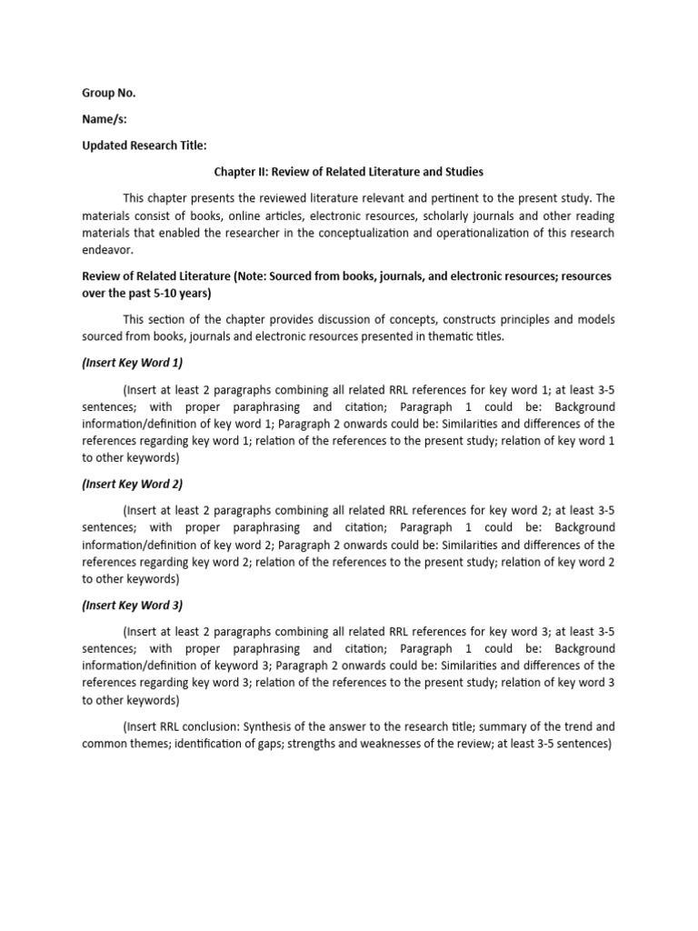 Template For Research Chapter 2 | PDF | Citation | Information