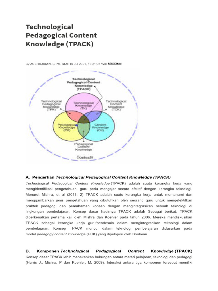Technological Pedagogical Content Knowledge | PDF