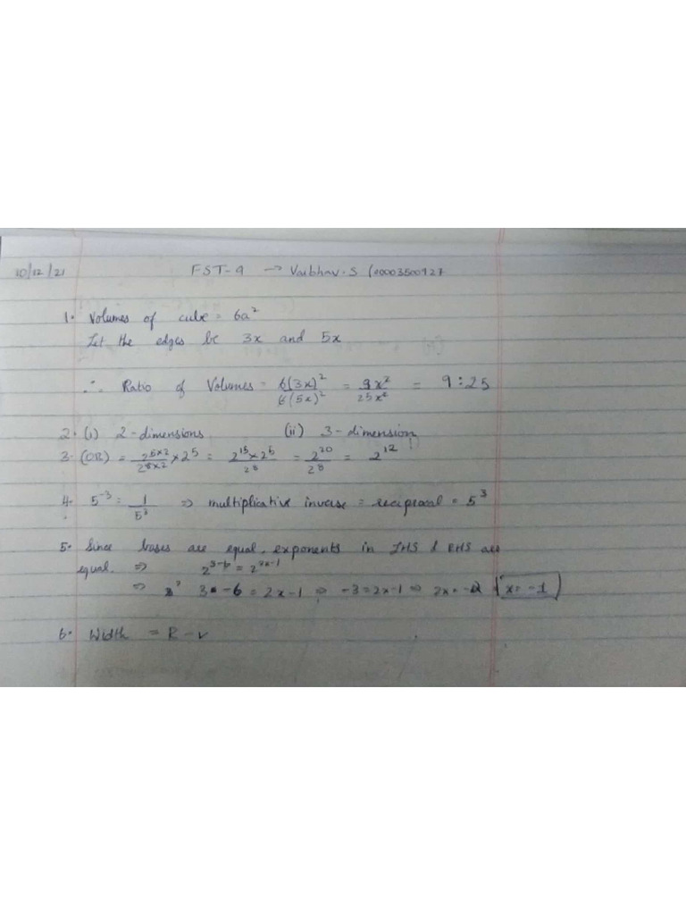 Class Notes Maths Pdf