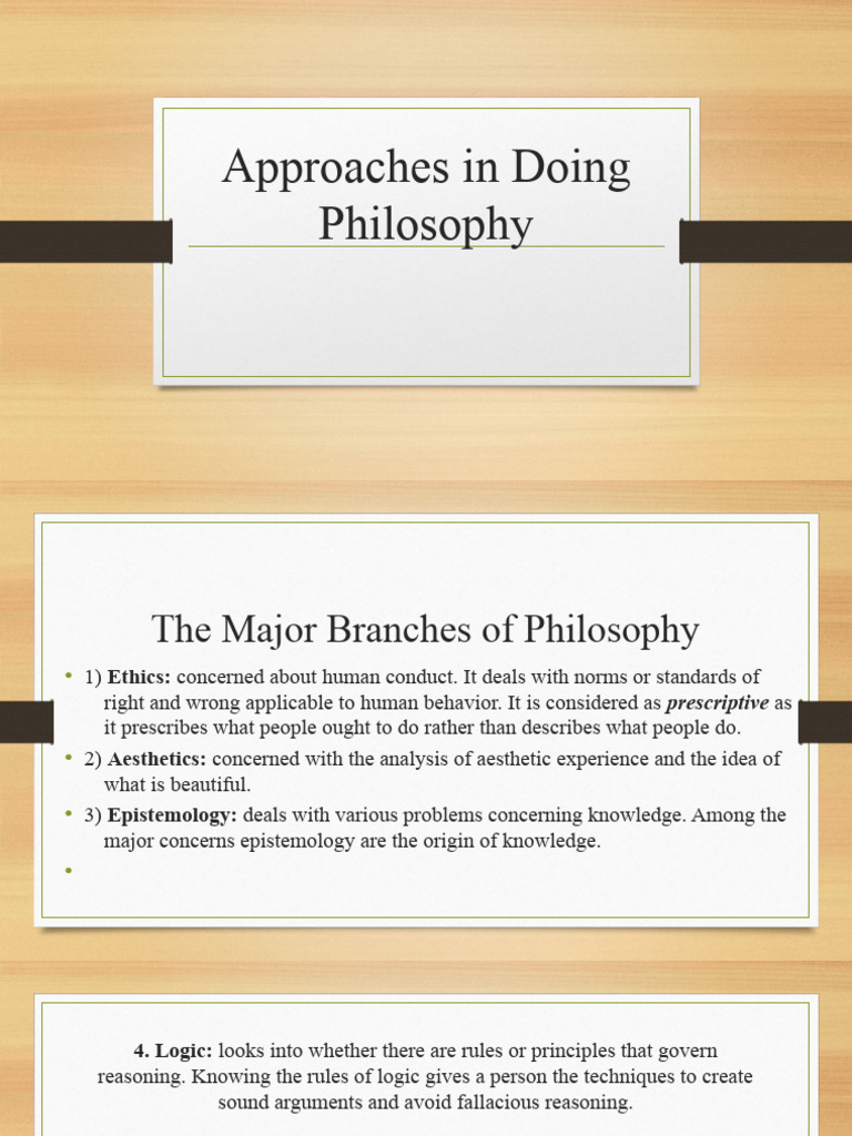 Approaches in Doing Philosophy | PDF | Knowledge | Reality