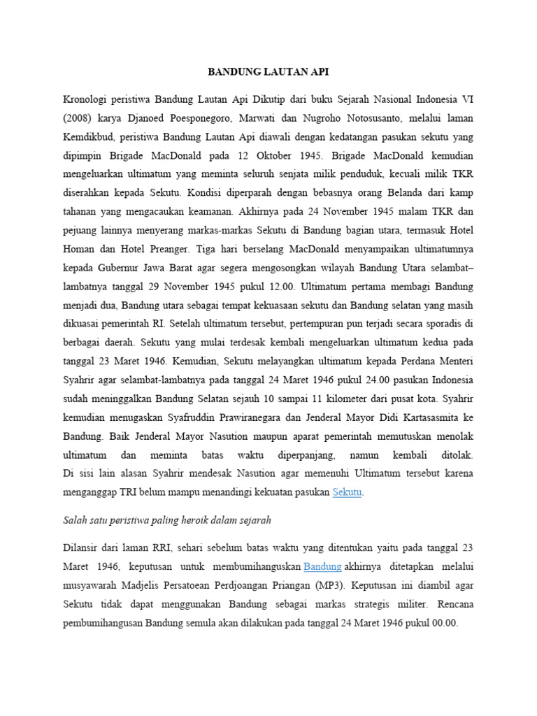 Bandung Lautan Api | PDF