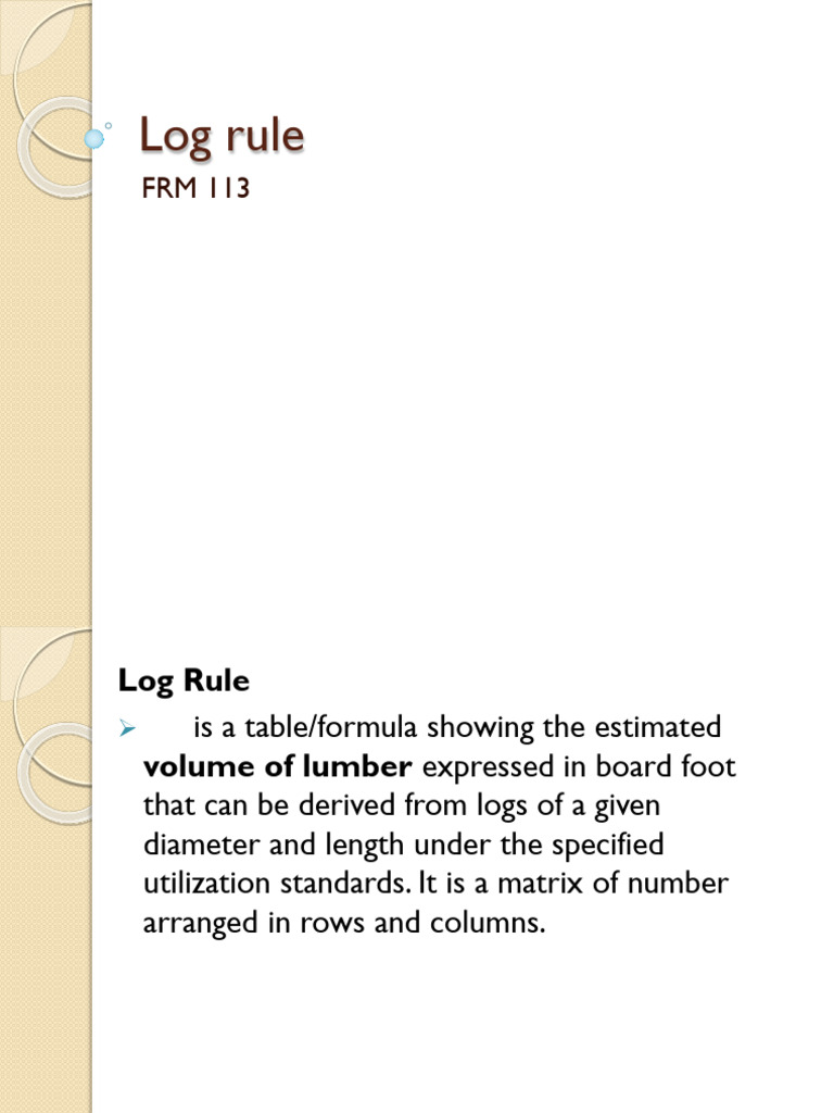 Log Rule | Download Free PDF | Lumber | Wood