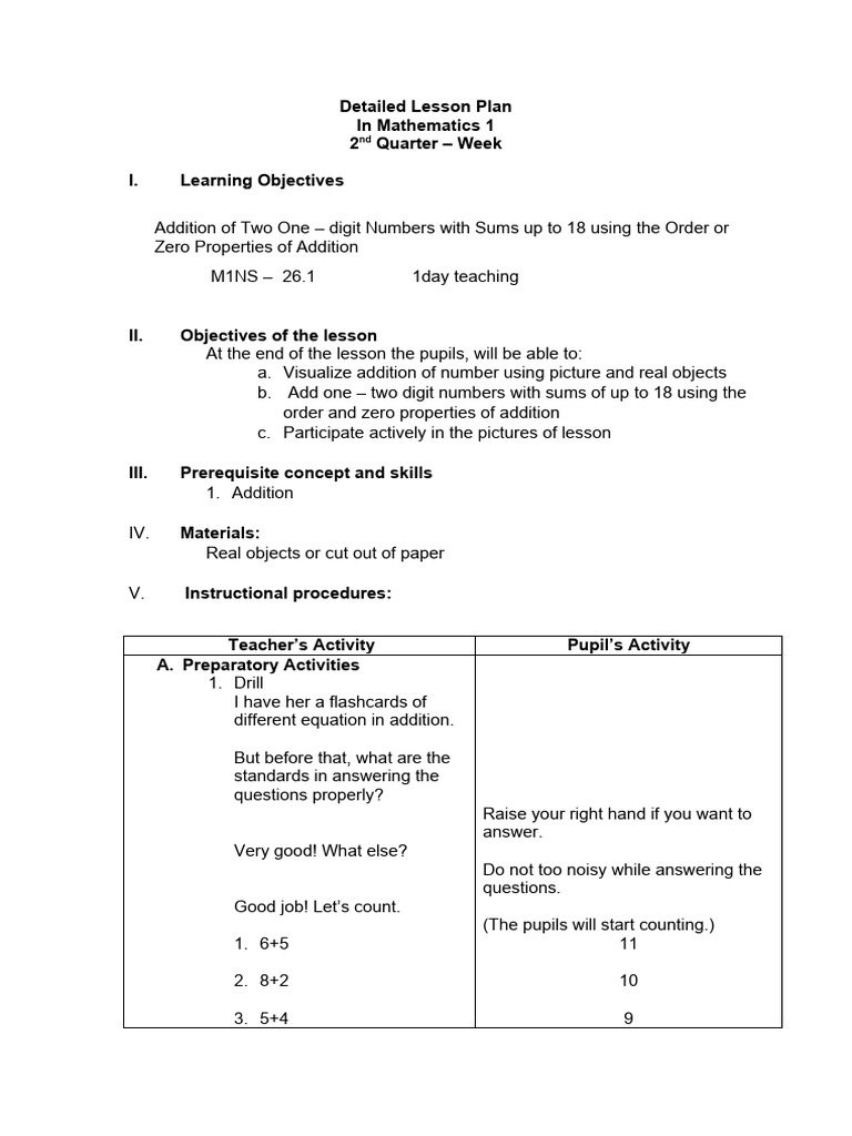 1st Lesson Plan | PDF | Lesson Plan | Teachers