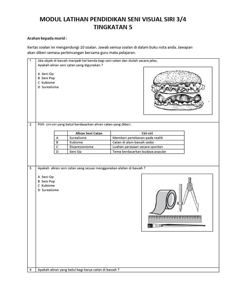 Modul Latihan Pendidikan Seni Visual Siri 3 | PDF | Klasik