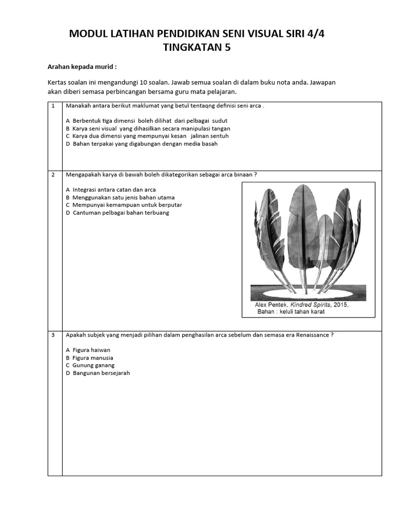 Modul Latihan Pendidikan Seni Visual Siri 4 | PDF