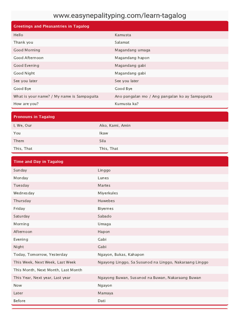 Learn Tagalog Color | PDF | Foods | Cooking