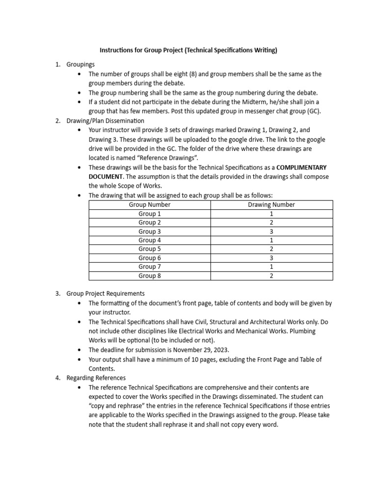 Instructions For Group Project | PDF | Specification (Technical Standard) | Computing