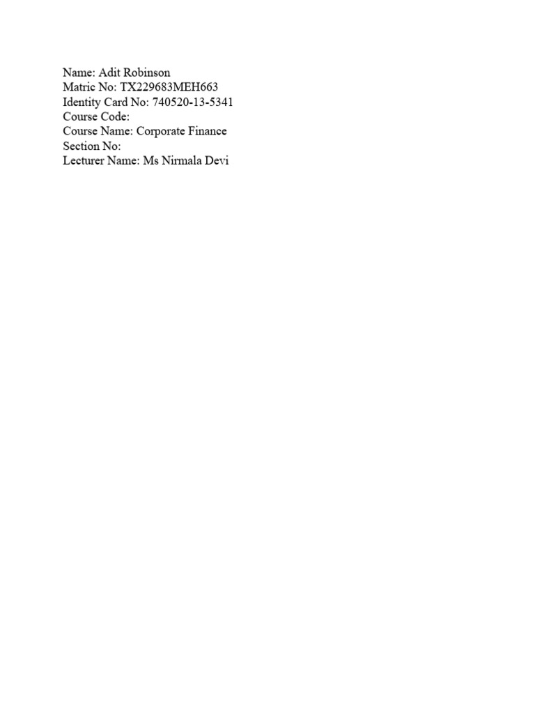 Corporate Finance Final Exam | PDF Corporate Finance Final Exam | PDF