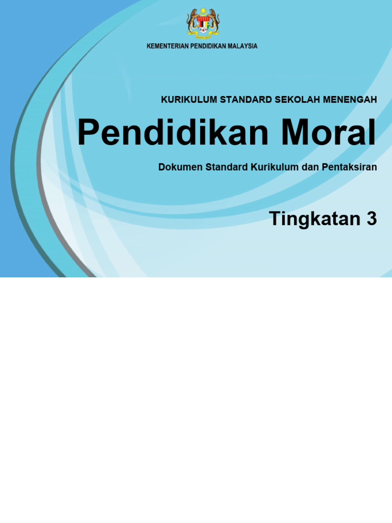 DSKP Pendidikan Moral Tingkatan 3 | PDF