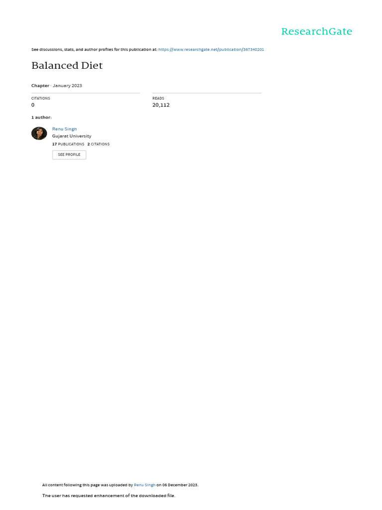 Balance Diet Book Chapter | PDF | Foods | Nutrients