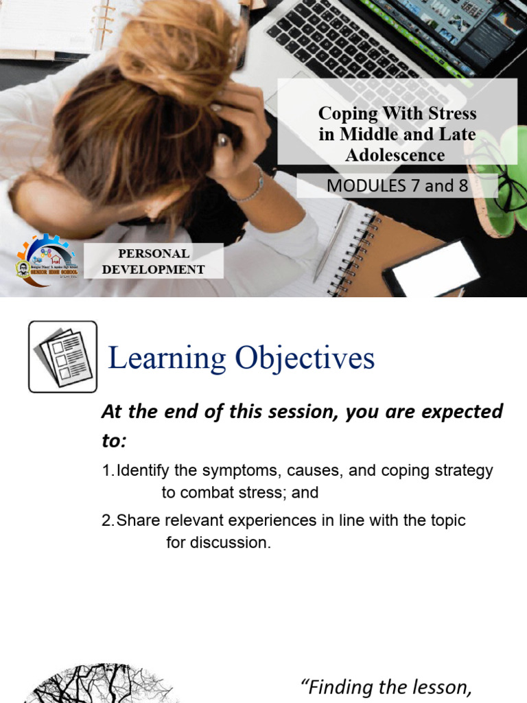 Q1 - Modules 7 and 8 Coping Mechanism in Middle and Late Adolescence Students | PDF | Stress ...