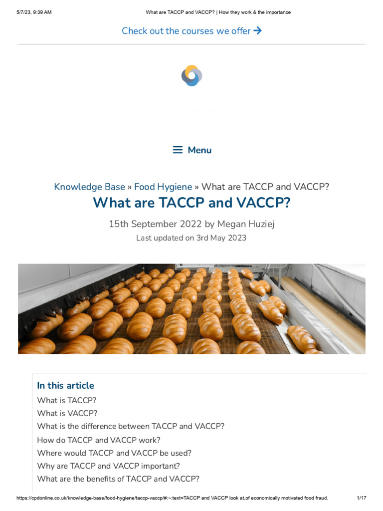 What Are TACCP and VACCP - How They Work The Importance | PDF | Food ... What Are TACCP and VACCP - How They Work The Importance | PDF | Food ...