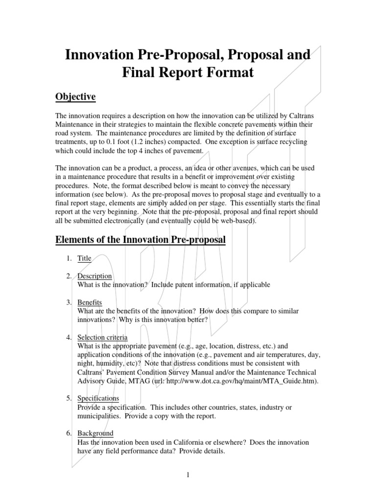 Contoh Format Proposal | PDF | Innovation | Road Surface