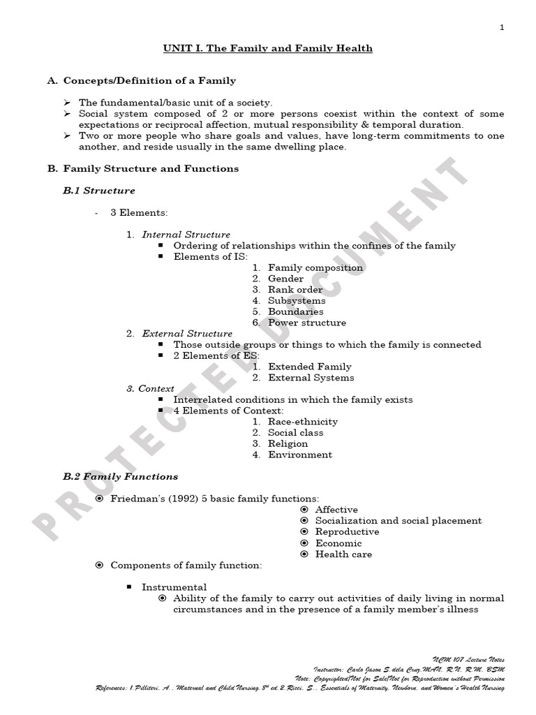 I.The Family and Family Health | PDF | Family | Parenting