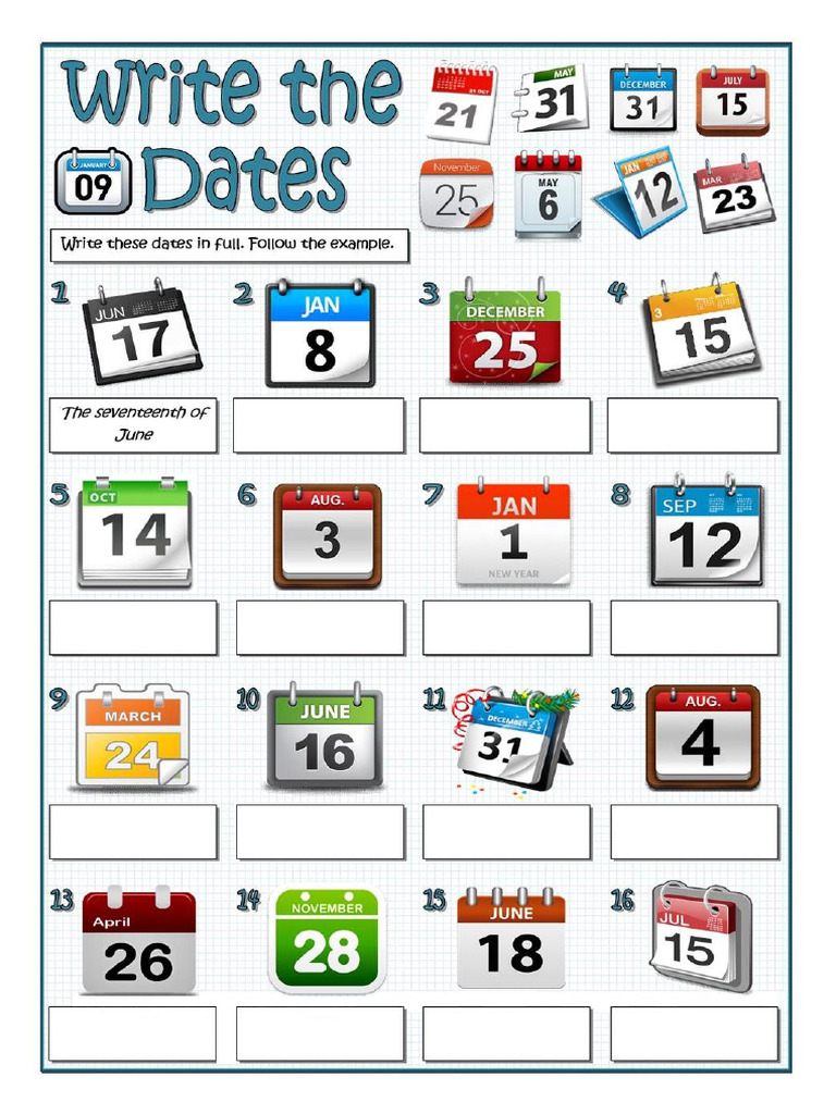 Dates Worksheet | PDF