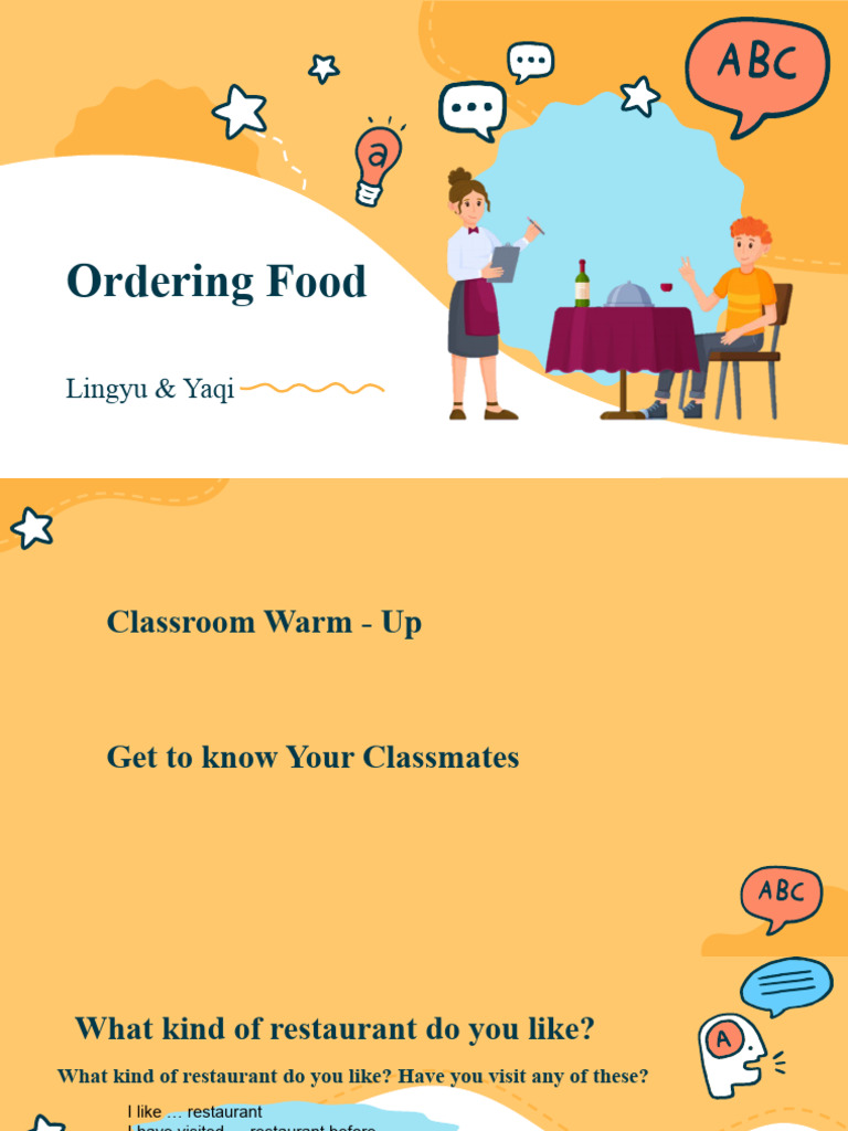 Food Ordering Vocabulary Lesson | PDF | Cooking, Food & Wine | Lifestyle