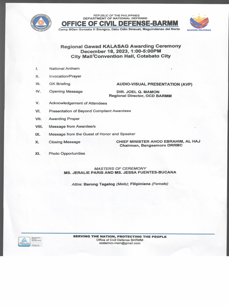 Program of Activities | PDF