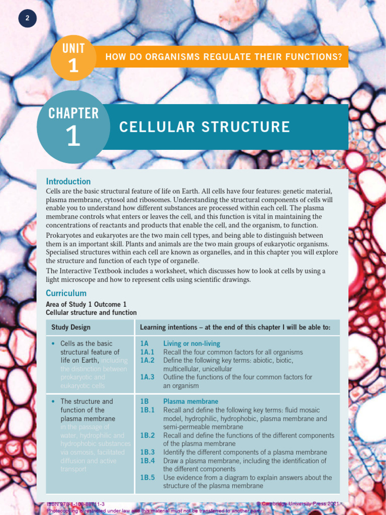 Vcebiology12 ch01 | PDF | Cell (Biology) | Cell Membrane