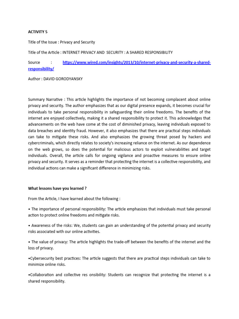 ttl1 Activity 5 | PDF | Security | Computer Security