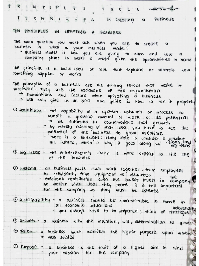 Principles, Tools, and Techniques in Creating a Business | PDF