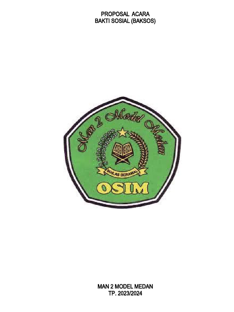 Proposal Baksos MAN 2 Model Medan | PDF