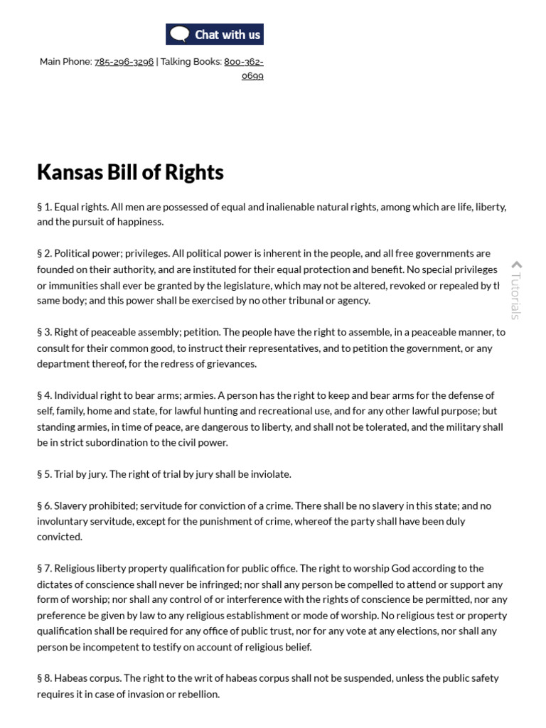 Kansas Bill of Rights - State Library of Kansas - Official Website ...