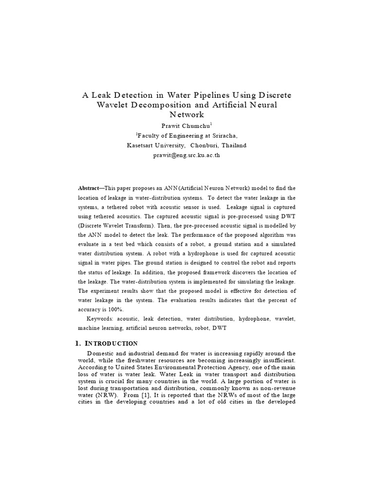 Leak Detection Paper Conf v16 | PDF | Pipeline Transport | Wavelet