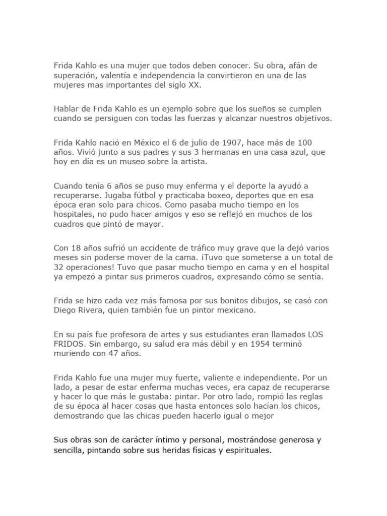 Frida Kahlo | PDF | Ciencias sociales | Historia