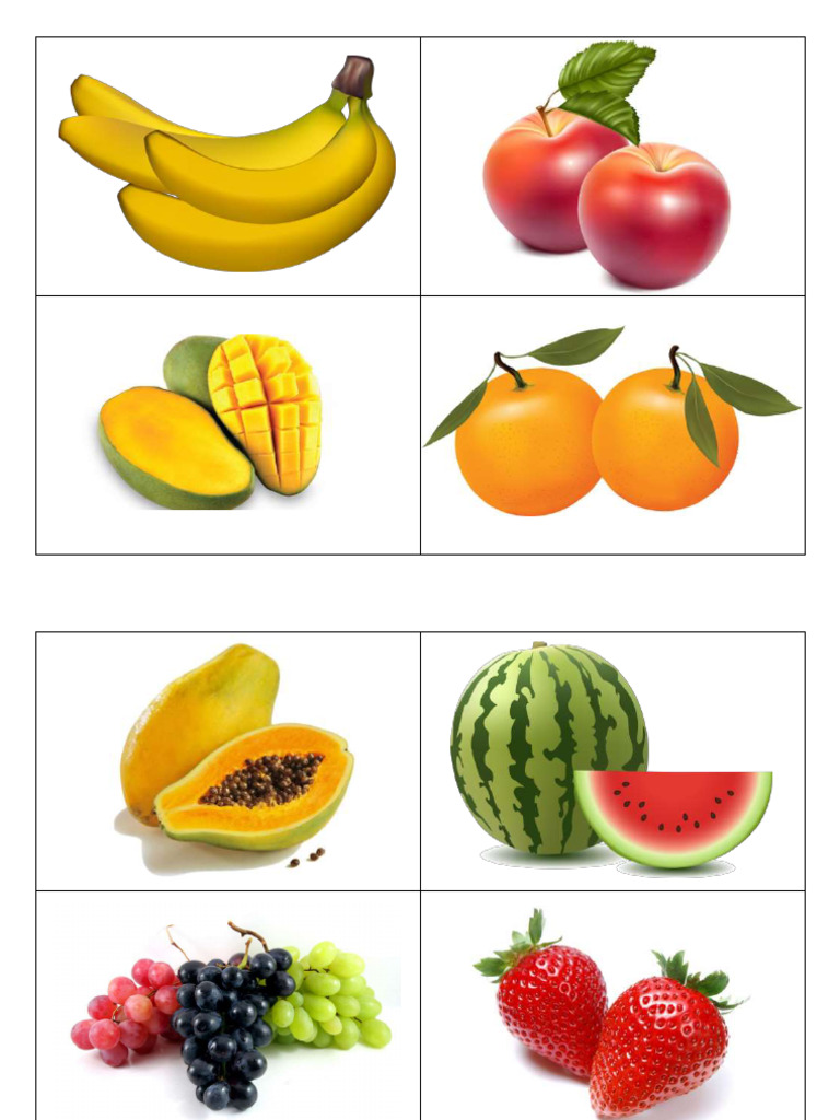 Fruits Flash Cards | PDF