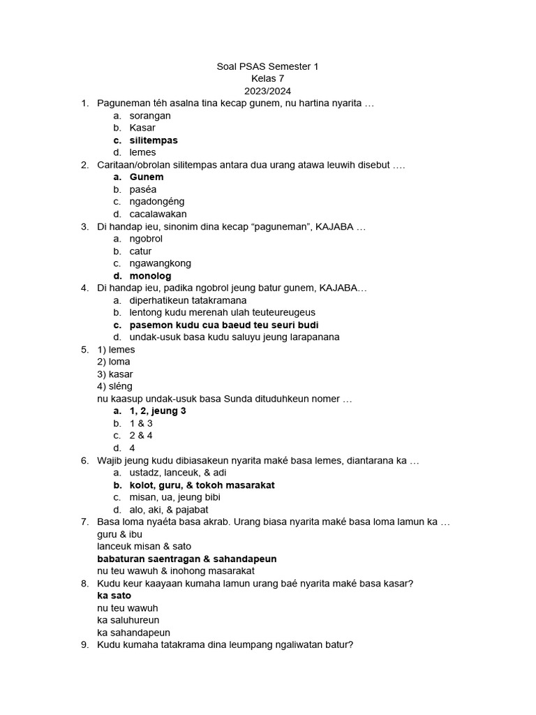 Psas 7 (Sunda) | PDF