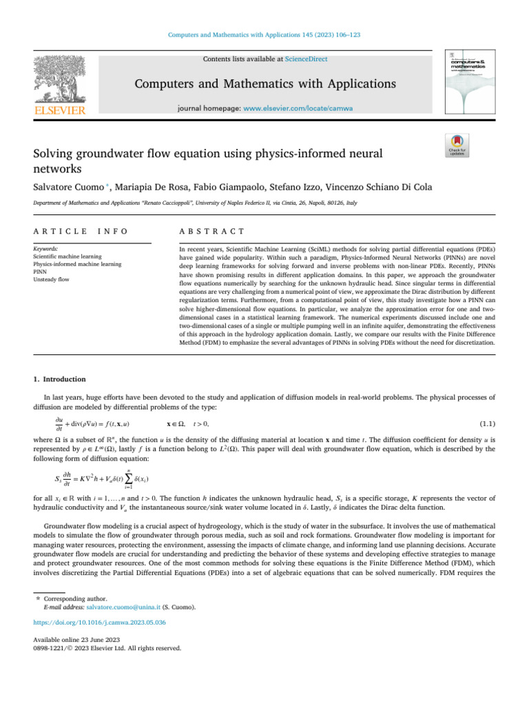 Computers And Mathematics With Applications Pdf Partial Differential Equation Artificial