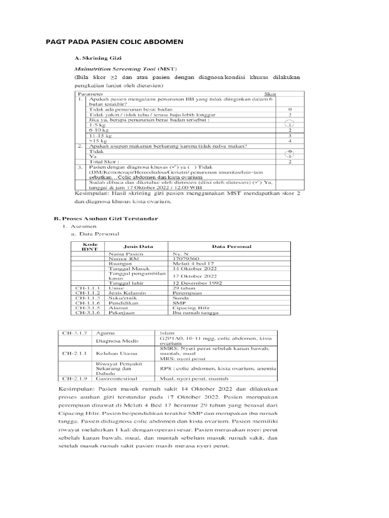 Pagt Pada Pasien Colic Abdomen | PDF